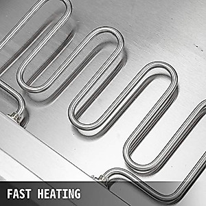 VEVOR 110V 3-Pan Commercial Food Warmer, 1200W Electric Steam Table 15cm/6inch Deep, Professional Stainless Steel Buffet Bain Marie 21 Quart for Catering and Restaurants, Sliver