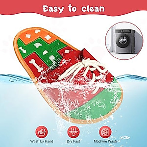 Snuffle Mat for Dogs, Cute Shoes Shape, Interactive Sniff Mat for Slow Eating and Keep Busy, Adjustable Dog Digging Toys Encourages Natural Foraging Skills, Suitable for Small and Medium Dogs