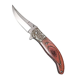 Casvno Pocket Knife stainless steel blade +wood handle for Hunting, Camping, Fishing, Hiking, Outdoor Activities Home Improvement