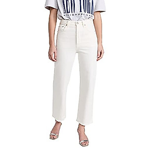 Levi's Women's Premium Ribcage Straight Ankle Jeans, Cloud Over-White, 25