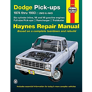 Haynes Manuals N. America, Inc. Dodge Fullsize Pickup '74'93