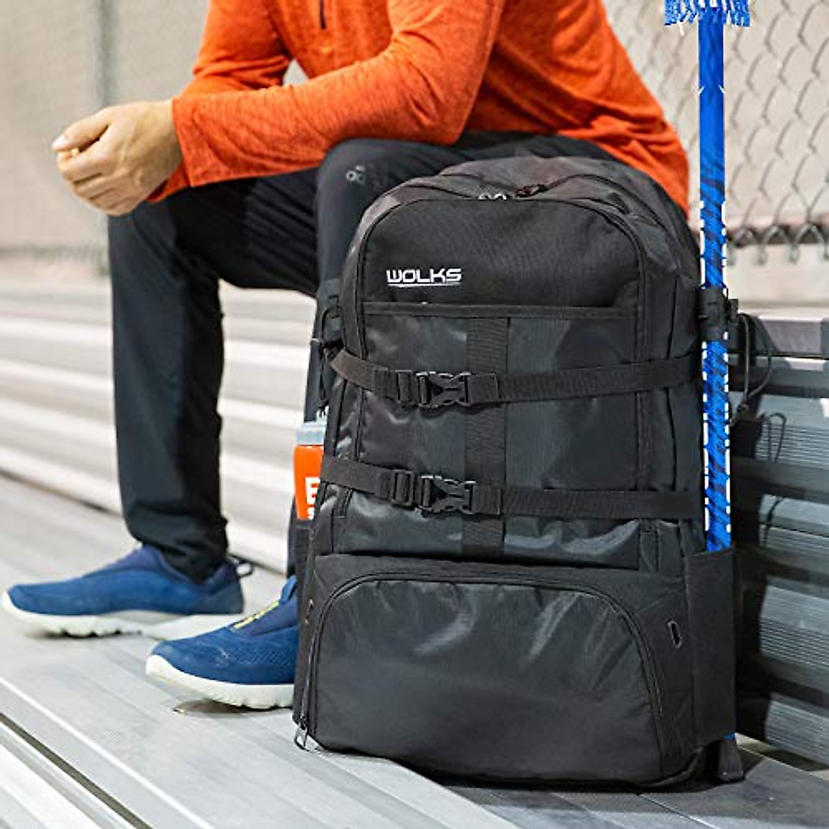 Wolks XXL Premium Lacrosse Bag, Trusted Lacrosse Backpack for Men & Women; XX-Large Sports Travel Backpack with Ball Holder Holds All Lacrosse, Soccer & Volley Ball Equipments