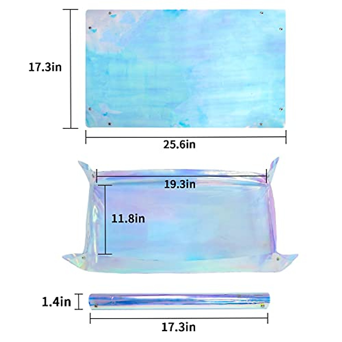 Azureblue Repotting Mat for Indoor Plants Iridescent Plant Potting Mat Waterproof Potting Repotting Tray Gardening Mat Indoor Plant Accessories 25.6 x 17.3