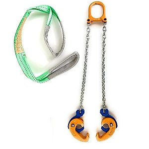 55 Gallon Drum Lifting Chain Hoist with 1 Ton Capacity - Webbing Sling Included for Extra Attachment Options Forklift, Crane, Jib Boom, Chain Lifter