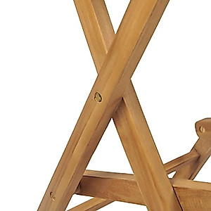 vidaXL 2X Solid Teak Wood Folding Patio Bar Stools Weather Resistant Easy to Storage Sturdy Patio Bistro Garden Outdoor Furniture Meal Seating