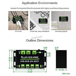 Industrial Grade USB HUB, Extending 4X USB 2.0 Ports, Switchable Dual Hosts @XYGStudy (USB-HUB-2IN-4OUT)