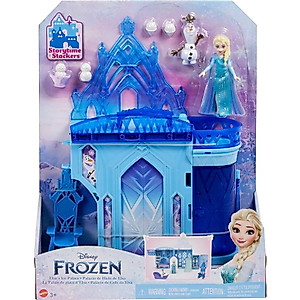 Mattel Disney Frozen Toys, Elsa Ice Palace Storytime Stackers, Castle Doll House Playset with Small Doll & 8 Accessories