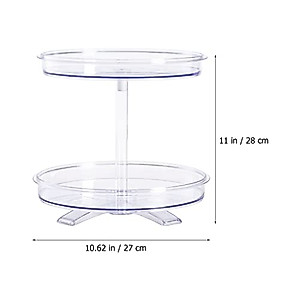 DOITOOL Kitchen Jar Holder Turntable Rack 2-Tier Rotating Cosmetics Organizer Makeup Storage Holder Kitchen Counter Cabinet Organizer Tray Seasoning Bottle Rack
