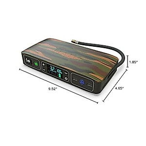 Halo Automotive Bolt Air 58830 mWh Portable Emergency Power Kit with Tire Pump, 4 Interchangeable Air Nozzles, Extra Accessory Kit, Car Jump Starter, and Car Charger - Camouflage