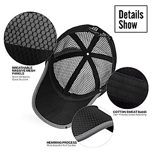 ELLEWIN Unisex Breathable Full Mesh Baseball Cap Quick Dry Running hat Lightweight Cooling Water Sports Hat