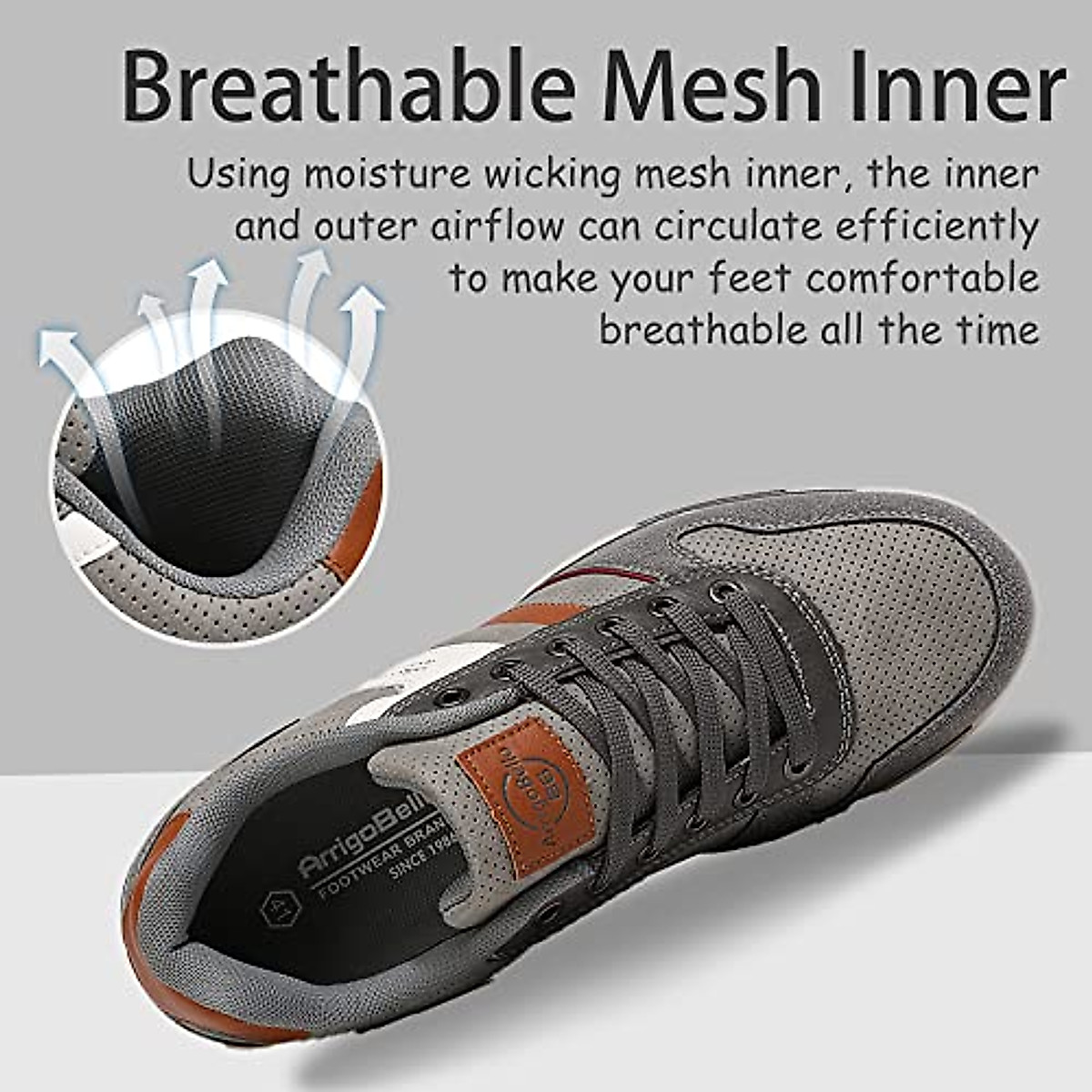 AX BOXING Mens Lace Up PU Leather Sneakers - Breathable and Comfortable Casual Walking Shoes(Black, Size_10)