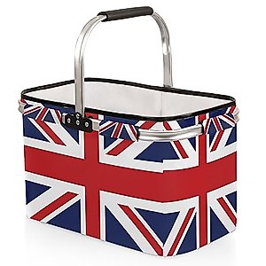 Tavisto British Flag Print Versatile and Durable Reusable Grocery Tote Bag - Spacious and Foldable with Fun Print Designs - Perfect for Shopping, Picnics, and Storage