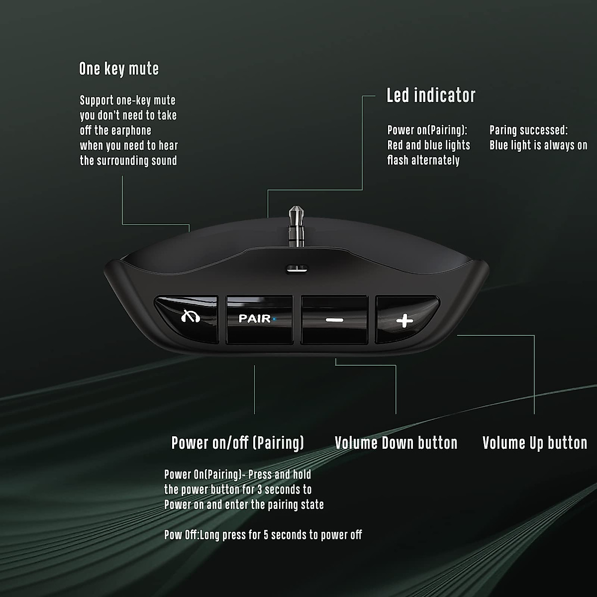 Uberwith Bluetooth Adapter for PS 5 Accessories BT 5.0 Wireless Audio Transmitter for PS 5 controller with Low Latency for AirPods all Bluetooth Headphone Speakers Earbuds