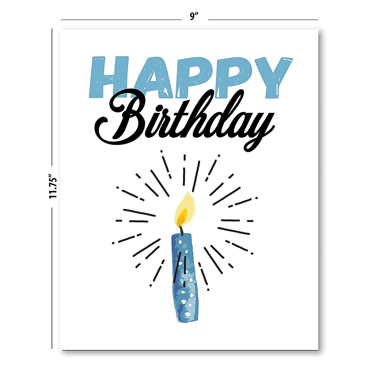 Small World Greetings Large Blue Happy Birthday Greeting Card from Group - Blank Inside With Envelope - 11.75" x 9" - Perfect for family, friends, colleagues, and more