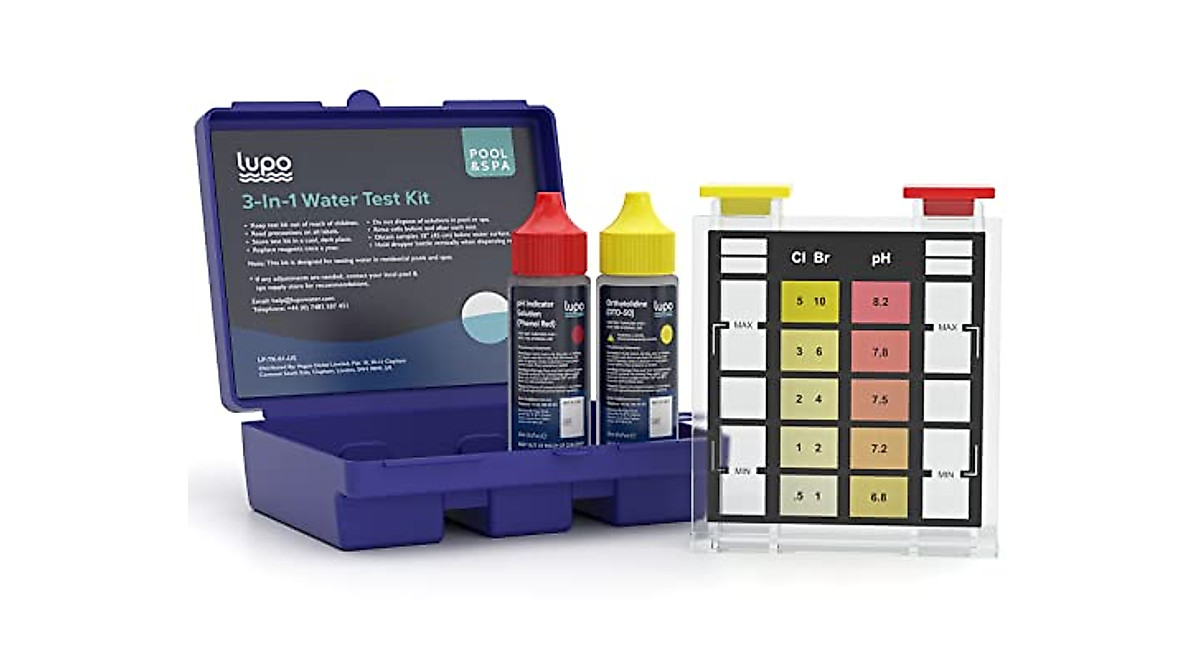 Lupo 3-in-1 Pool & Spa Water Test Kit | pH, Chlorine, Bromine