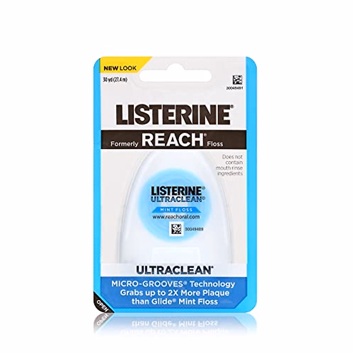 Listerine Ultraclean Waxed Mint Dental Floss | Effective Plaque Removal, Teeth & Gum Protection | Shred-Resistant for Thoroughly Clean in Tight Area, PFAS FREE | 30 Yards, 1 Pack