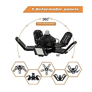 ESSNAMS Garage Led Light 180W, 18000LM Bright Led Garage Light, 6500K Deformable Led Garage Lights with 10 Adjustable Panels, Garage Lights Ceiling LED for Garage, Barn, Basement