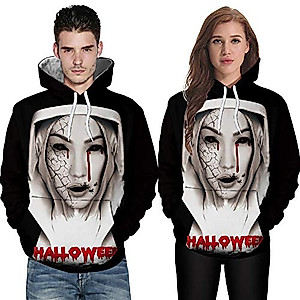 Cool Hoodies for Men, Thenlian Loves' Casual Autumn Winter 3D Printing Long Sleeve Hoodies Sweatshirt Blouse(Black, 3XL)