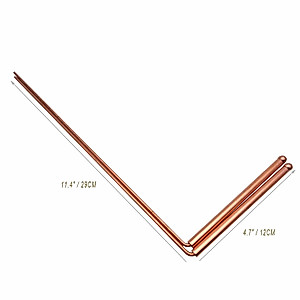 Spirit Hunter 99.9% Copper Dowsing Rod - Detect Gold, Water, Ghost Hunting etc - 2pcs Divining Rods with Bag.