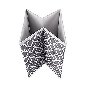 DII Non Woven Polyester Storage Bin, Lattice, Gray, Large Set of 2