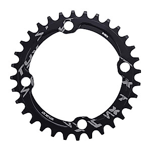 HERCHR 104 BCD Chainring, Aluminum Alloy Round Single Bike Chainring for Mountain Bike Road Bike(32T-Black)