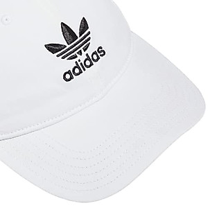 adidas Originals Men's Relaxed Fit Strapback Hat, White/Black, One Size