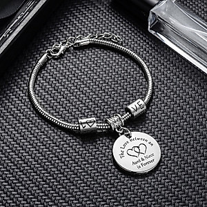 YEEQIN Aunt Gifts From Niece Aunt niece Bracelet Jewelry The Love Between An Aunt And Niece Is Forever Bracelet(Aunt Niece)