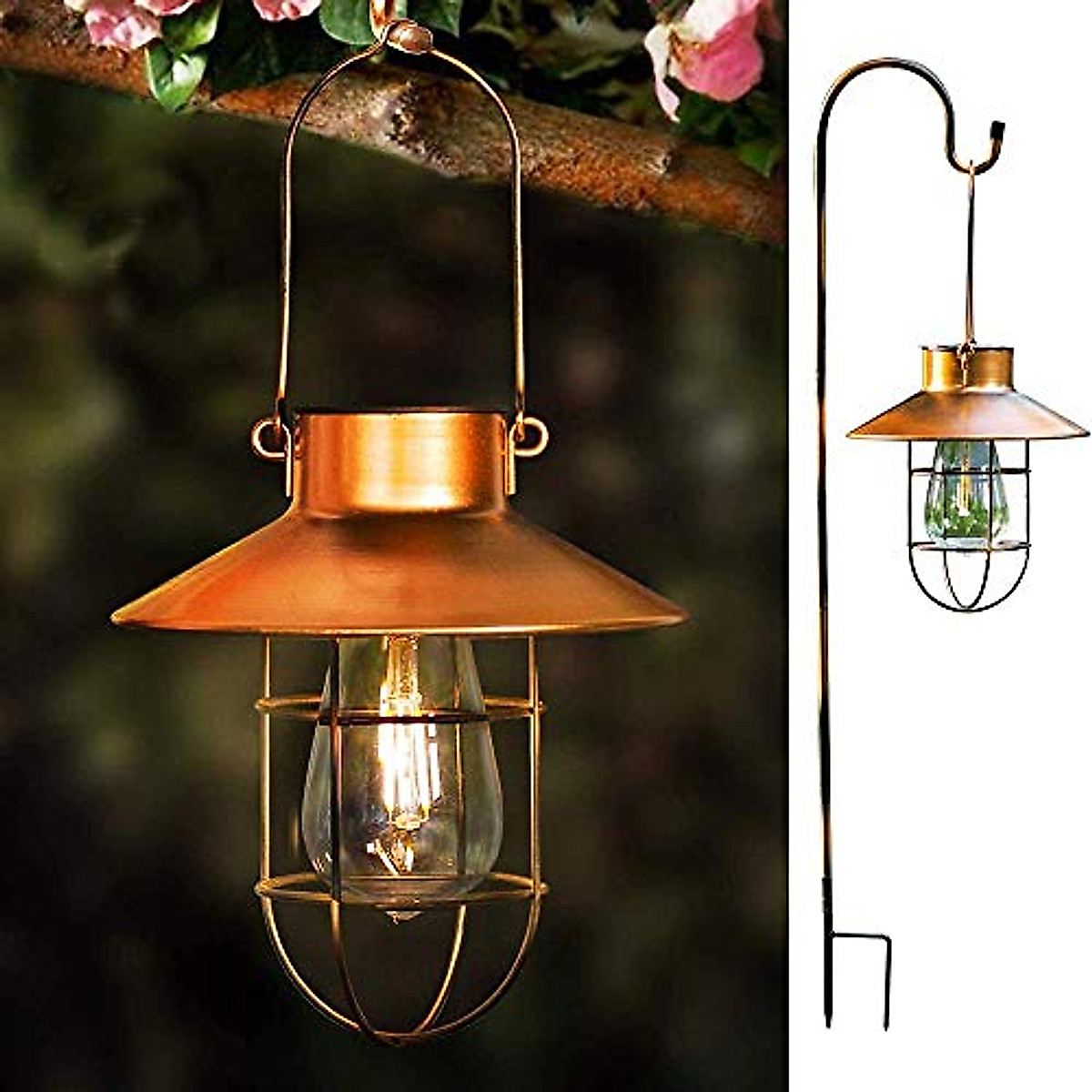 Dualshine 2 Pack Shepherd Hook 35 inch Tall Garden Outdoor Hook for Hanging Solar Light, Bird Feeders, Lanterns, Mason Jars, Garden Stake and Wedding Decor (Black)