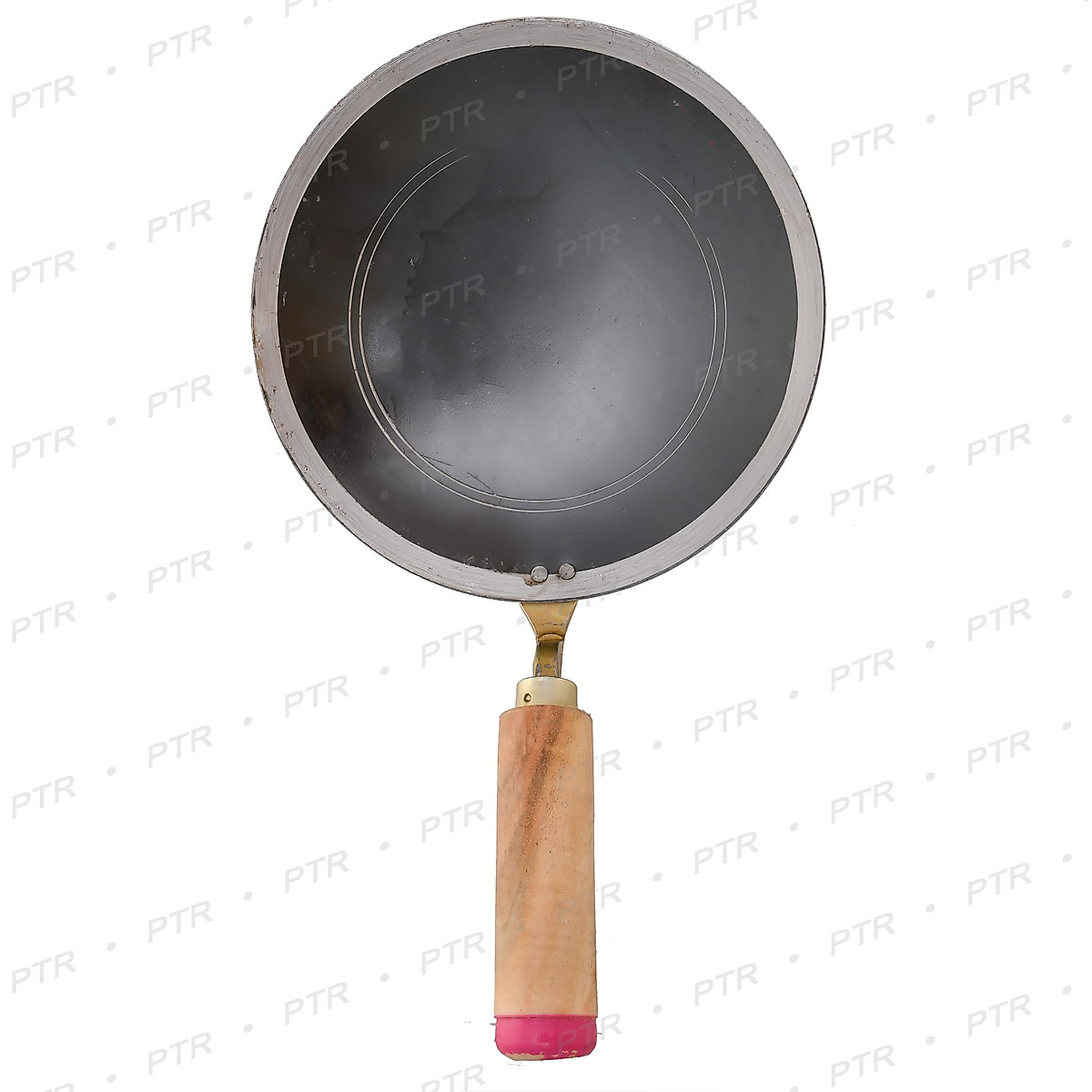 PTR Traditional Pure Iron/loha/lohakhand Tawa/Tava for Roti/Chapati with Wooden Handle(1 kg)