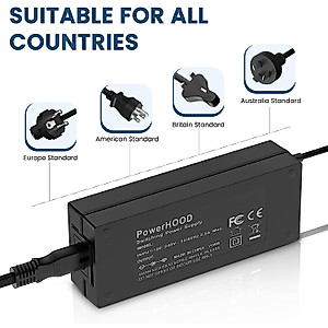 PowerHOOD 90W 65W AC Adapter Compatible with Dell Latitude E7470 E5430 5480 5580 5590 E6410 E6430 7390 7480 E6540 E7450 E6420 E6440 7490 7290 5490 5290 Laptop Power Supply Cord Battery Charger Cable