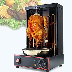 CENAP Shawarma Machine Doner, Electric Vertical Doner with Temperature Adjustment Switch and 2 Burners, Electric 2400W Motor, Great for Roast Turkey, Taco Roast, and Roast Chicken