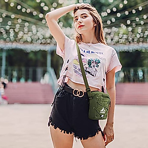 G4Free Small Crossbody Bag RFID Side Shoulder Cell Phone Bag Mini Wallet Purse For Men, Women(Army Green)