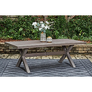 Signiture Design by Ashley Hillside Barn Outdoor Dining Table, 84" W x 42" D x 29" H, Dark Brown