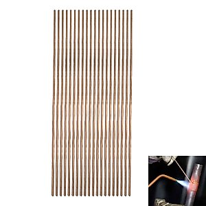 Copper Welding Rod, Selffluxing Phosphor Copper Round Welding Brazing Rod Low Temperature Easy Melt Welding Consumables for Air Conditioner Refrigerators (20Pcs, 250 x 2.5mm) (Copper)