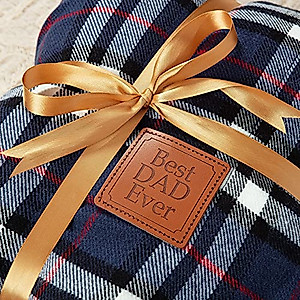 Chanasya "Best Dad Sherpa Plaid Throw Blanket - Soft Cozy Warm Plush Fluffy Fleece Flannel Throw Blankets - Gifts for Fathers Dads Grandfathers - Fall Autumn Winter Holiday Camping Blanket - Navy/Red
