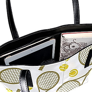Women's Large Size Canvas Shoulder Bag Hobo Crossbody Handbag Casual Tote, Seamless Tennis Racket