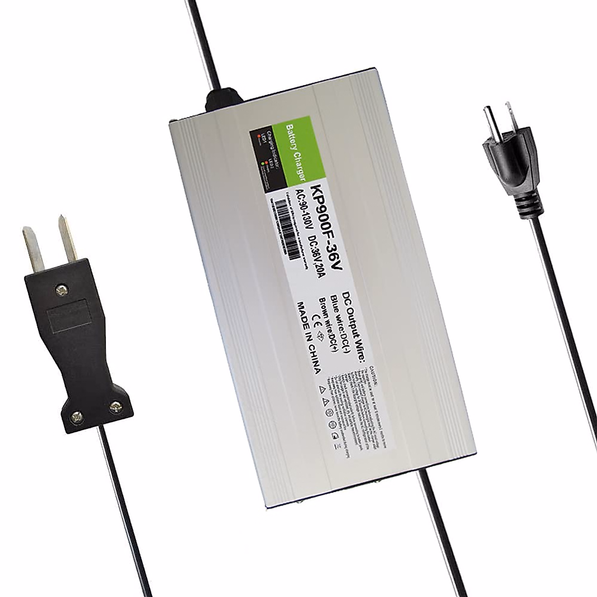 aunstarwei 36V 20A Golf Cart Battery Charger with Crowsfoot Style Connector Crowfoot Plug