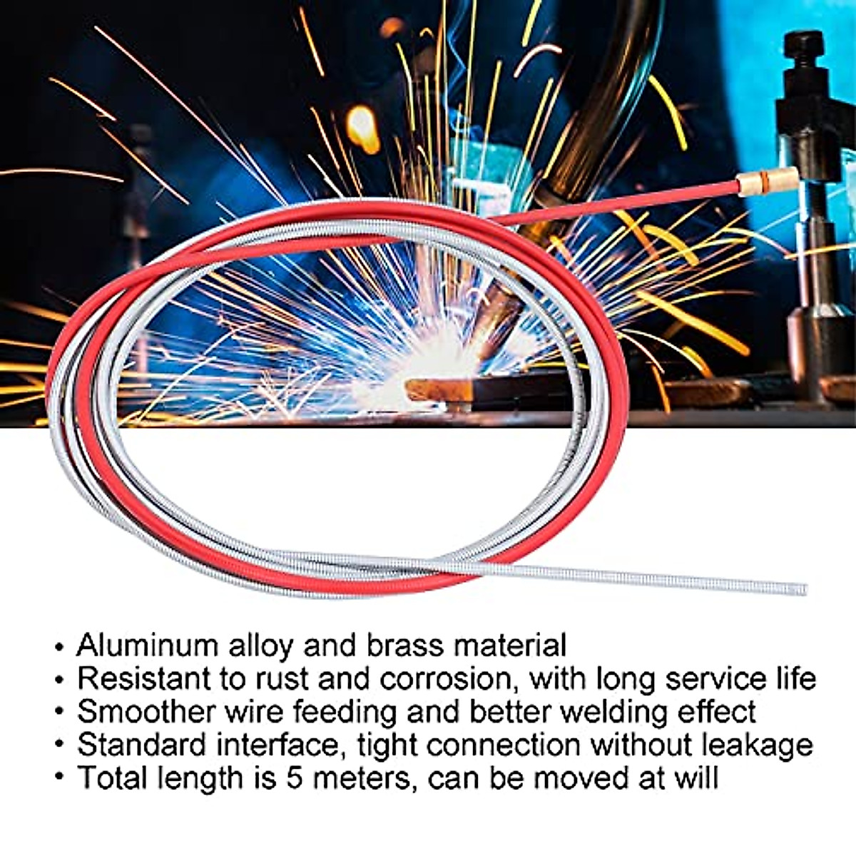 Weld Wire Hose, Metal Welding Gun Liner 500A for CO2 Gas Shielded Welder