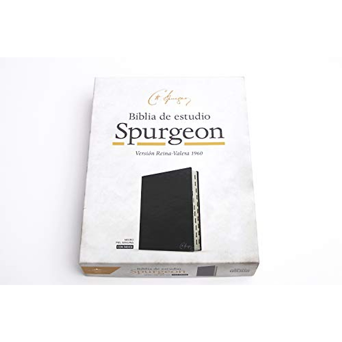 RVR 1960 Biblia de estudio Spurgeon, negro piel genuina con índice (Spanish Edition)