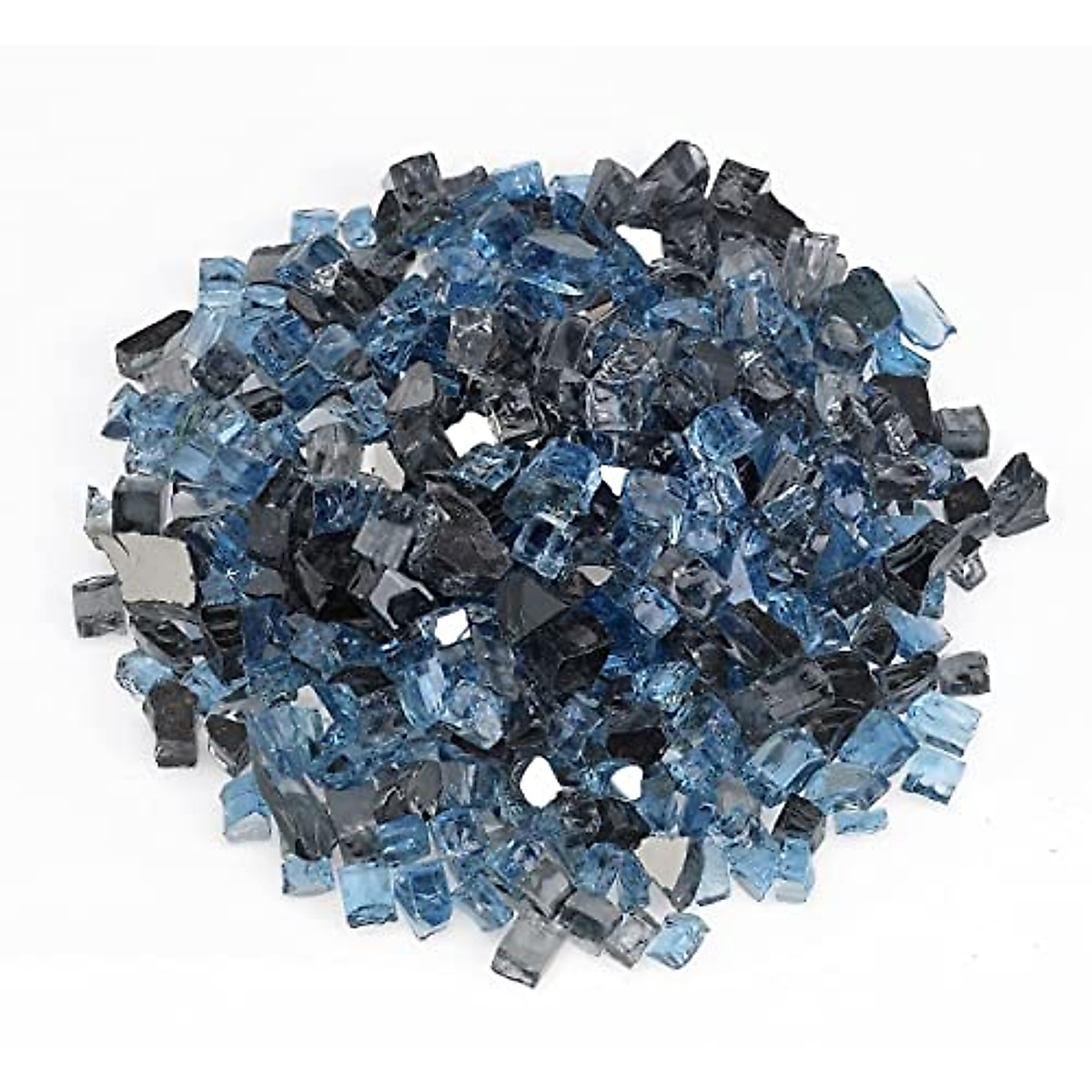 American Fireglass 1/2” Reflective Fire Glass | Use in Fireplace, Fire Pit or Bowl | for Natural Gas or Propane Fires | Safe Tempered Glass for Outdoor & Indoor | Maui Breeze, 10lb Bag