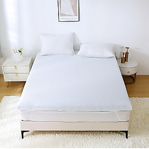 MUXHOMO 3 Inch 7-Zone King Mattress Topper, Egg Crate Foam Mattress Topper King Size for Back Pain, Cooling Gel Infused Mattress Pad, CertiPUR-US and Oeko-TEX Certification (76"×80", Lavender)