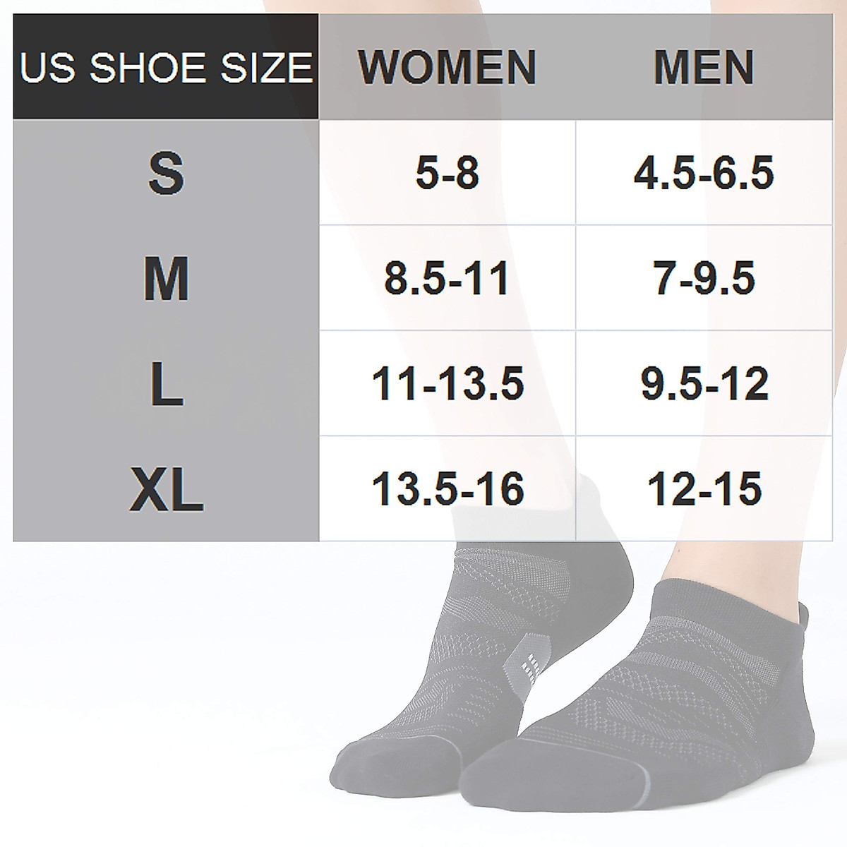 CelerSport 6 Pack Men's Running Ankle Socks with Cushion, Low Cut Athletic Tab Socks Gifts for Men, Black + Grey, Large