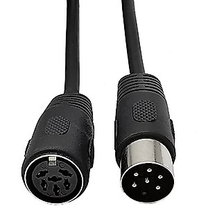 Dafensoy MIDI Cable, 6 Pin DIN MIDI Male to Female Extension Adapter Cord, for Microphone Recording, Mixing, and More (1.5M/5Ft)