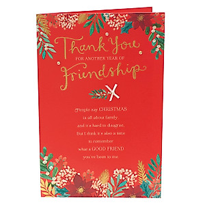 UK Greetings Friend Christmas Card - Friendship Christmas Card - Happy Christmas Card for Friend - Thanks You Card for Friend, Multi, 615854-0-1