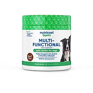 Nutricost Pets Multi-Functional Active & Healthy Lifestyle Support Soft Chews for Dogs (Beef Flavor) 60 Soft Chews
