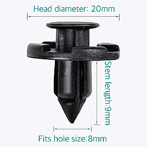 Lantee 50 Pcs Universal Fender Push Type Retainer Clips Fit for Nissan & Infiniti 01553-09321, 01553-2DR9A, Fit for Chrysler & Dodge MR328954