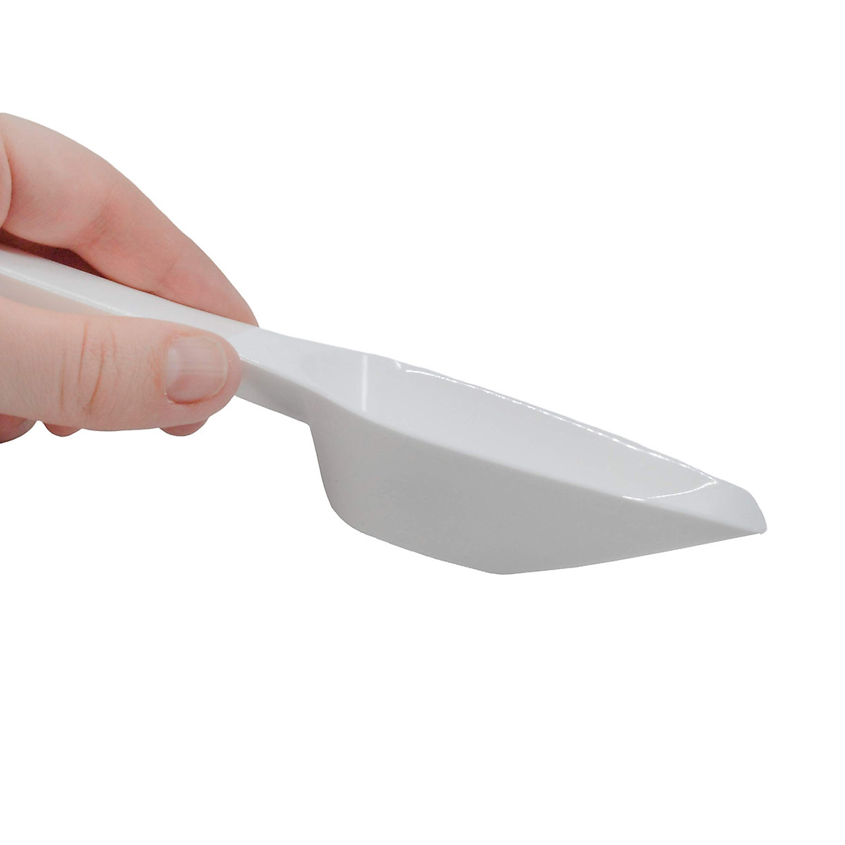 EISCO 12PK Scoops, 50ml (1.7oz) - Polypropylene Plastic - Flat Bottom - Excellent for Measuring & Weighing - Autoclavable