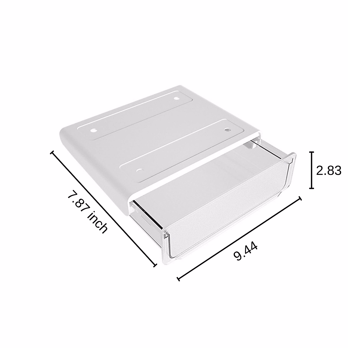 ELJIF Under Desk Drawer, Office Organizer, Storage Cabinet, Self-adhesive Organizer Box, Slide-out Cabinet, Desk Caddy Single Medium (White)