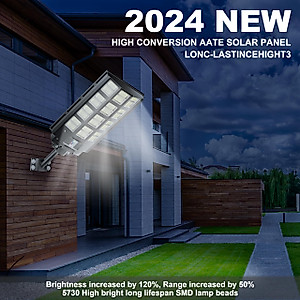 loyoele 3-Pack 9600W Solar Parking Lot Lights 360000LM 7000K Outdoor LED Solar Street Light Dusk to Dawn Street Lights Solar Powered,with Motion Sensor,Yard, Solar Street Lights Outdoor