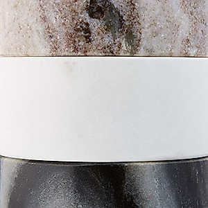 Creative Co-Op Marble Stacking Pinch Pots with Acacia Wood Lid